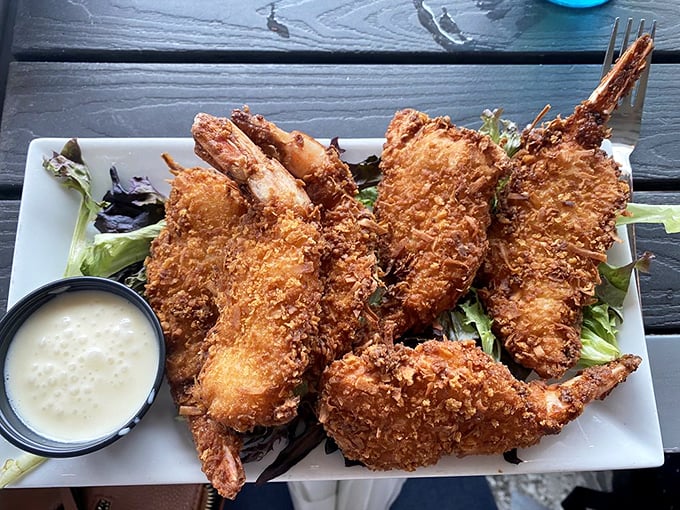 Coconut shrimp that strike the perfect balance between tropical sweetness and seafood savor &ndash; like a beach vacation in every crunchy bite.