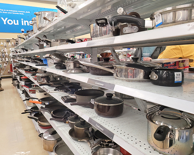 Amateur chefs and kitchen minimalists alike flock to these shelves of pre-loved pots, pans, and cooking implements.