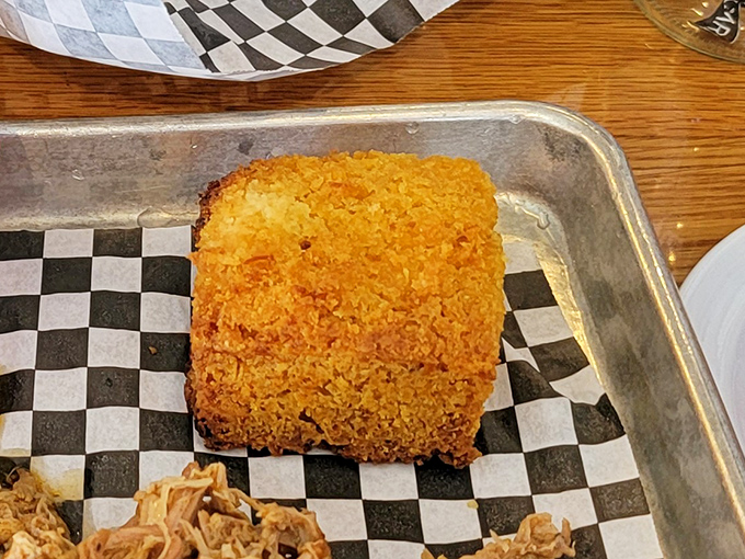 Cornbread so perfectly golden and crumbly, it could make a Southern grandmother nod with grudging West Coast approval.