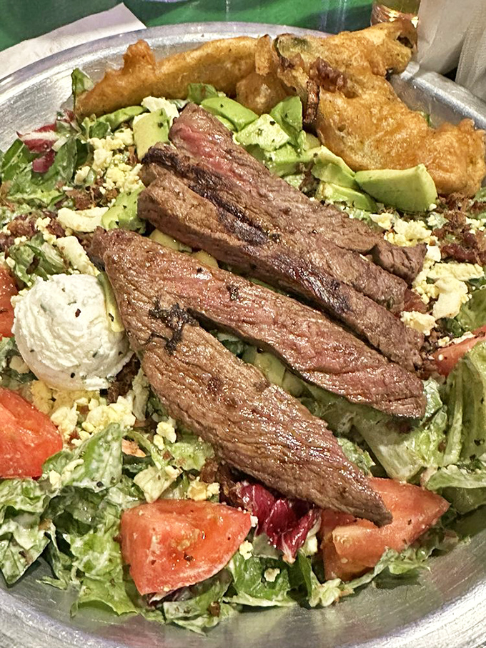 The Cowboy Cobb isn't just a salad&mdash;it's a Texas landscape on a plate. Perfectly seared steak and fresh veggies create guilt-free indulgence.