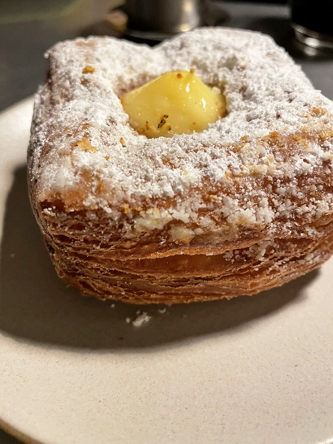 This cronut-style creation proves that innovation and tradition can dance together in delicious harmony perfectly.