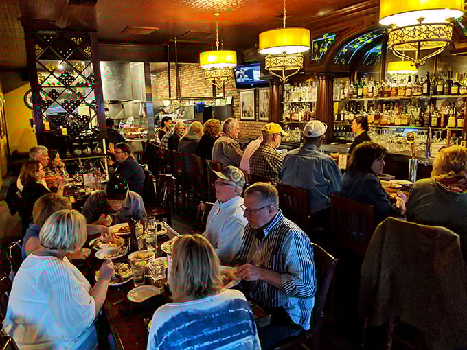 The bar area buzzes with the unmistakable energy of people united by a common purpose: the pursuit of exceptional food and good company.