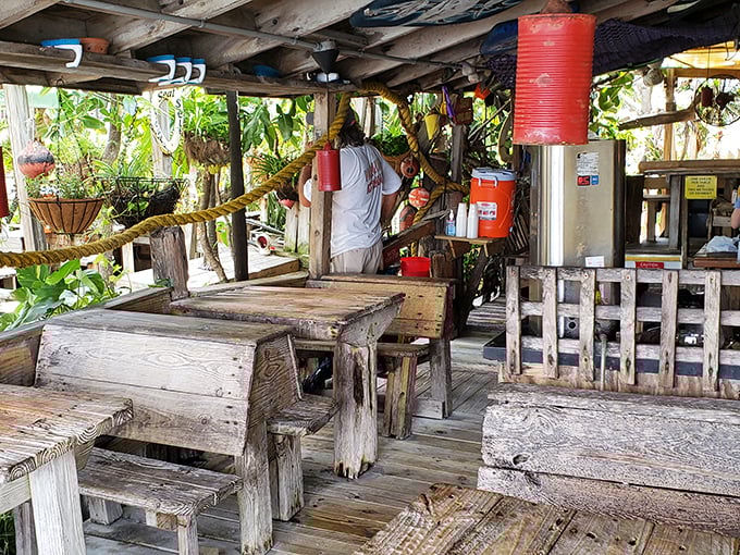 Every piece of wood here tells a story&mdash;weathered by salt air, sun, and thousands of satisfied diners who found their way to this hidden gem.