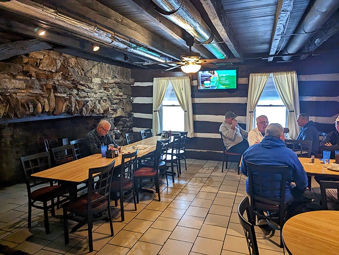 Where locals gather for morning coffee and gossip. Those tables have heard more Kentucky secrets than any therapist in the state.
