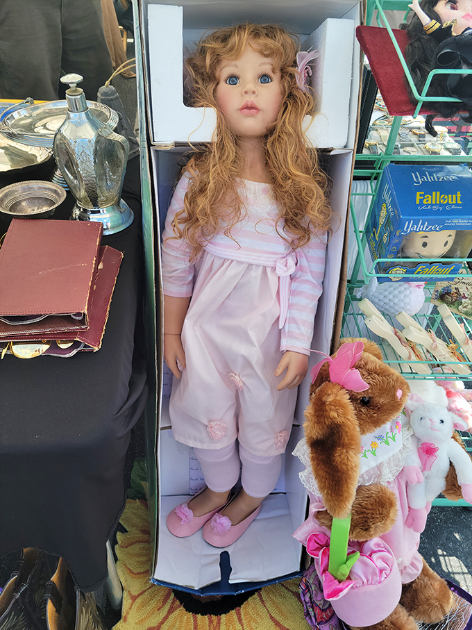 This vintage doll's thousand-yard stare suggests she's seen things in the attic you wouldn't believe.