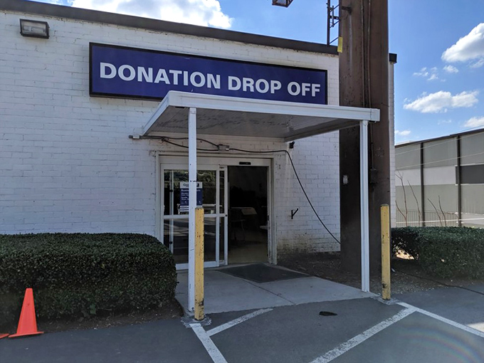 Where one person's decluttering mission becomes another's treasure hunt&mdash;the donation drop-off, retail's circle of life.