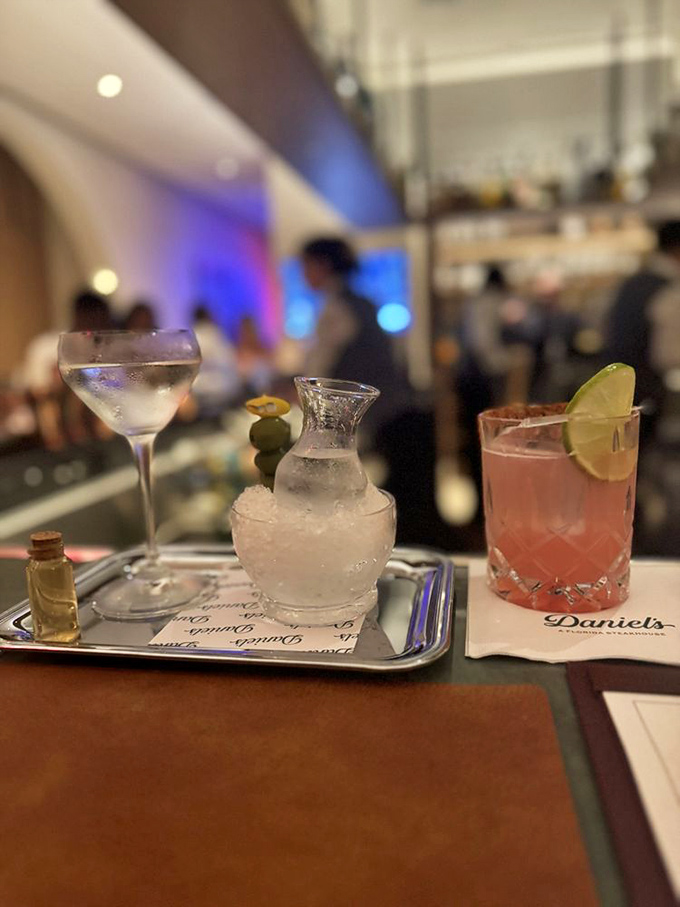 Cocktails that double as art installations. That pink drink isn't just refreshing—it's an entire mood captured in a glass.