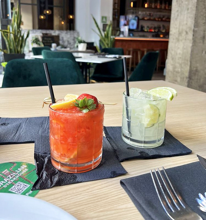 Cocktails that don't just photobomb your meal&mdash;they enhance it. A strawberry caipirinha and classic lime version that turn meat feasts into proper celebrations.