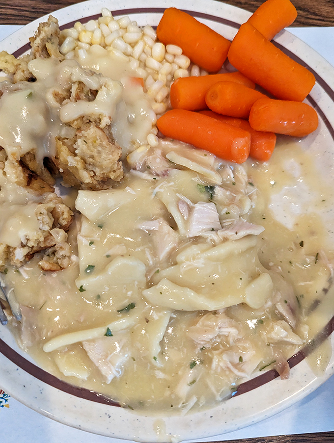 Pennsylvania Dutch chicken pot pie&mdash;not the kind with a crust hat, but a hearty stew with square noodles that stick to your ribs and your food memories.