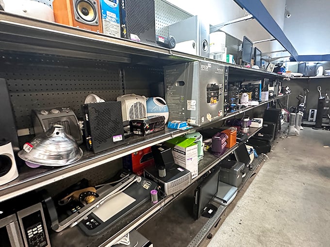 The electronics section: where yesterday's technology awaits its second chance. That vintage stereo receiver might just deliver the warm sound your digital music is missing.