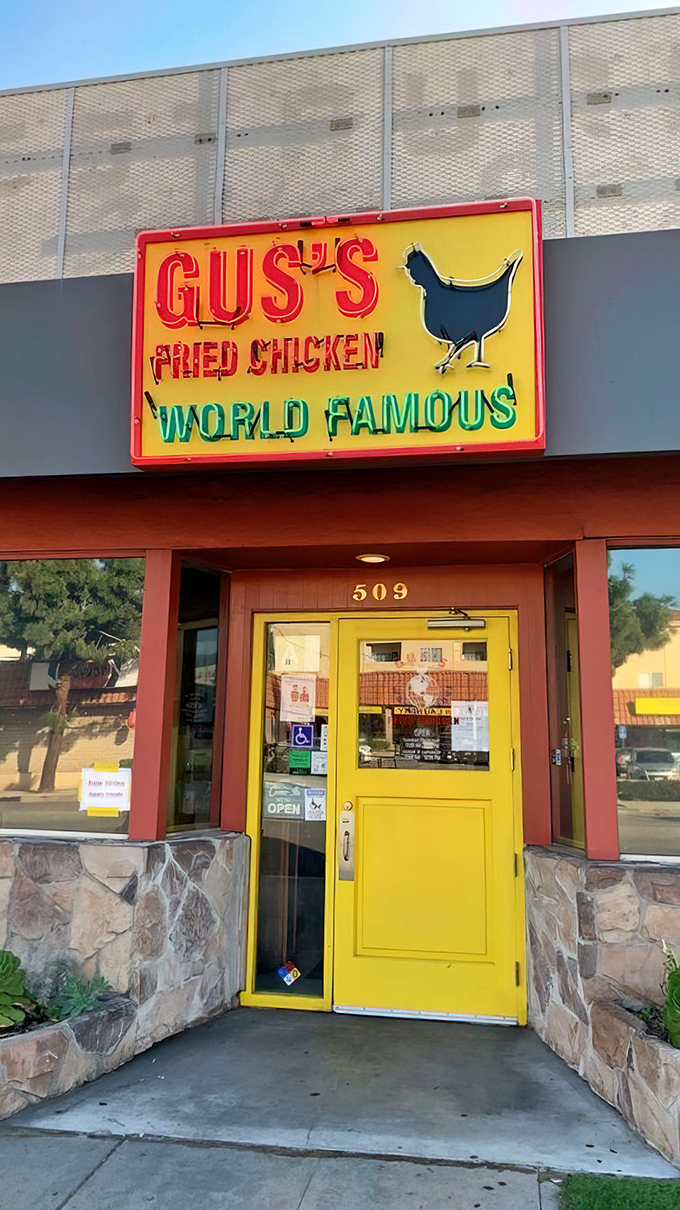 That yellow door is like a portal to a better world&mdash;one where crispy chicken skin crackles between your teeth and worries temporarily disappear.