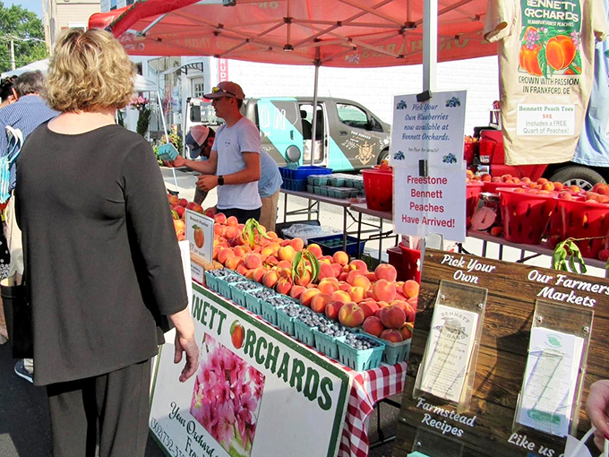 At Berlin's farmers market, peaches are displayed with the reverence other towns reserve for fine art&mdash;and they're arguably more satisfying to take home.