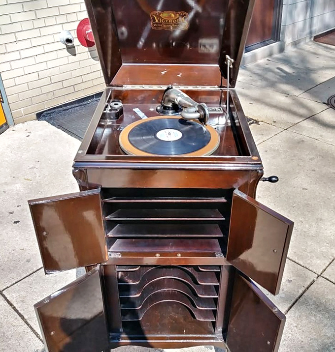 The original music streaming service &ndash; this gorgeous Victrola record player reminds us that sometimes, vintage technology sounds better.
