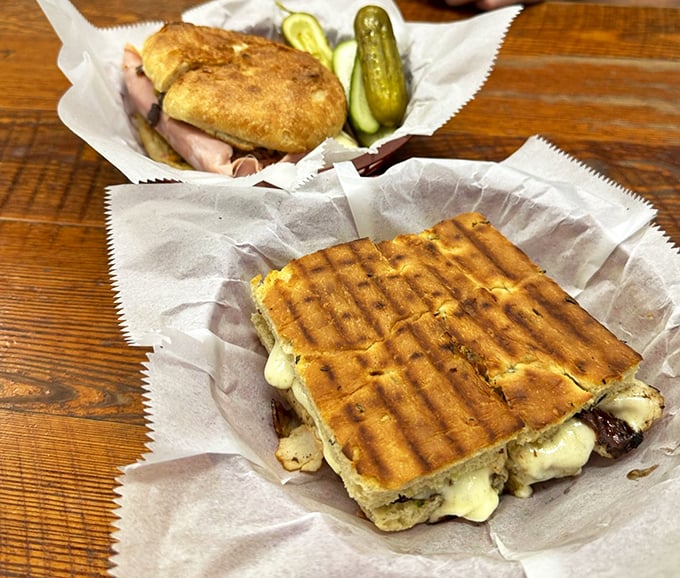 Grill marks on bread should be considered modern art. This panini has been kissed by heat in all the right places.