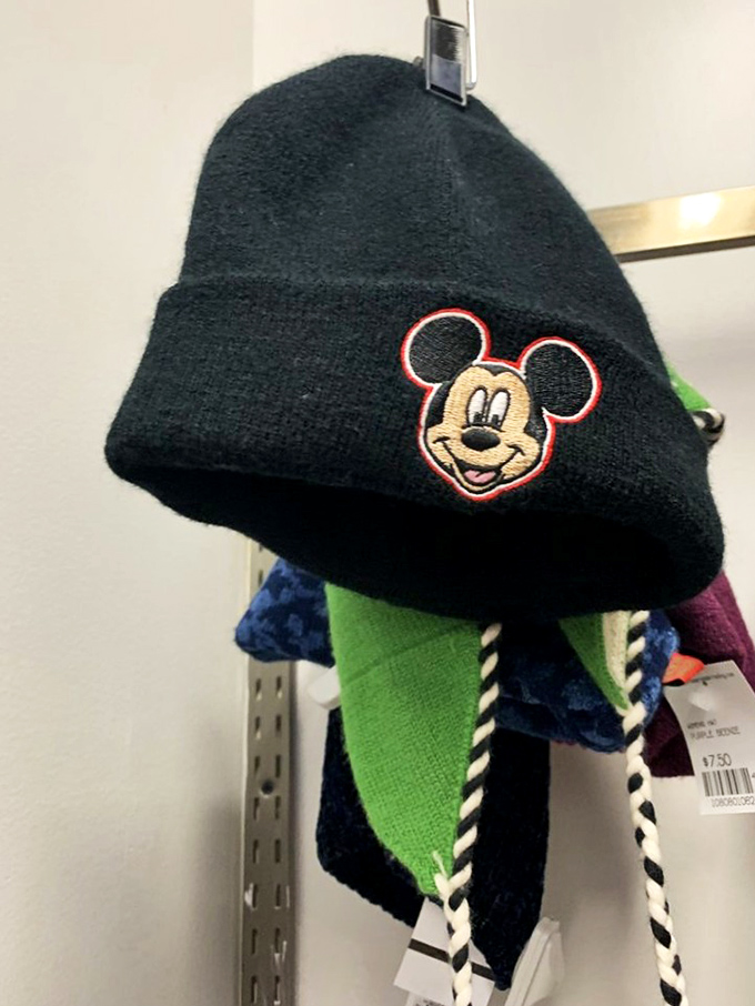 Even Mickey makes an appearance! Quirky finds like this Disney beanie add unexpected charm to the treasure-hunting experience.