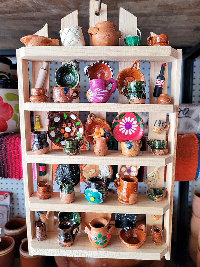 Handcrafted pottery displays showcase artisan treasures that would make your kitchen counter infinitely more interesting.