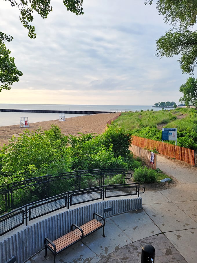 Just steps from the lighthouse, Lake Michigan stretches to the horizon&mdash;proof that the Midwest has its own version of coastal living.