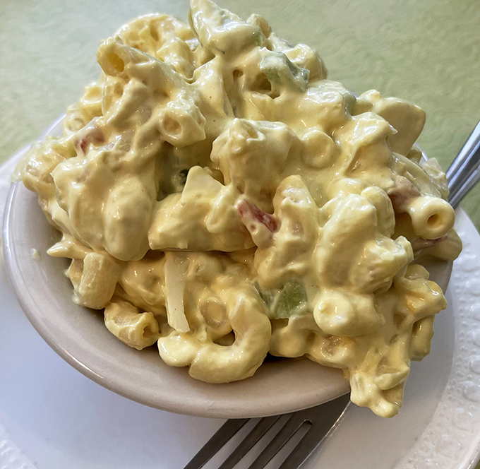 Macaroni salad that's achieved the perfect balance between creamy and tangy&mdash;the diplomatic negotiator of the side dish world.
