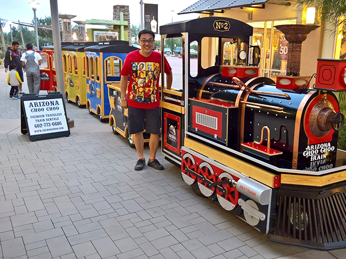 All aboard the nostalgia express! This charming mini-train offers weary shoppers a moment of childlike joy between spending sprees.