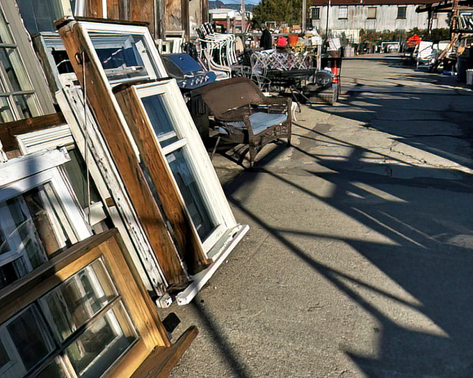 Windows to the past lined up like soldiers. Each frame once framed someone's view of the world.