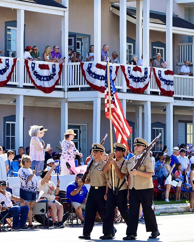 Patriotic celebrations in Fredericksburg honor both American traditions and the town's unique cultural heritage, with parades that bring the community together.