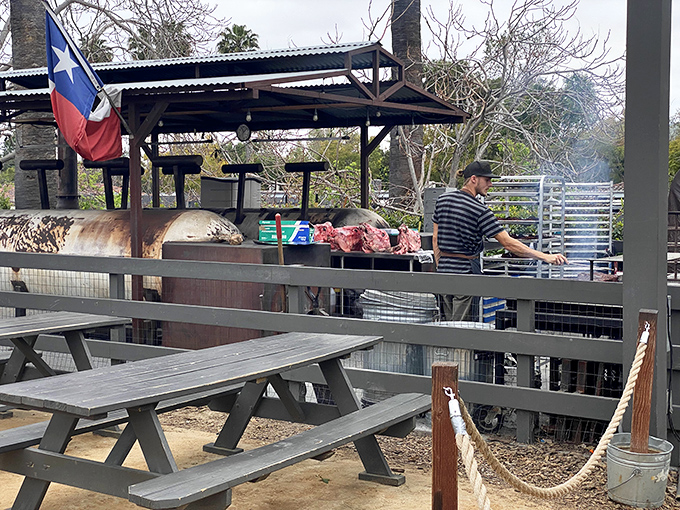 Where the magic happens&mdash;custom smokers tended with the focused dedication of classical musicians performing a complicated symphony of smoke and fire.
