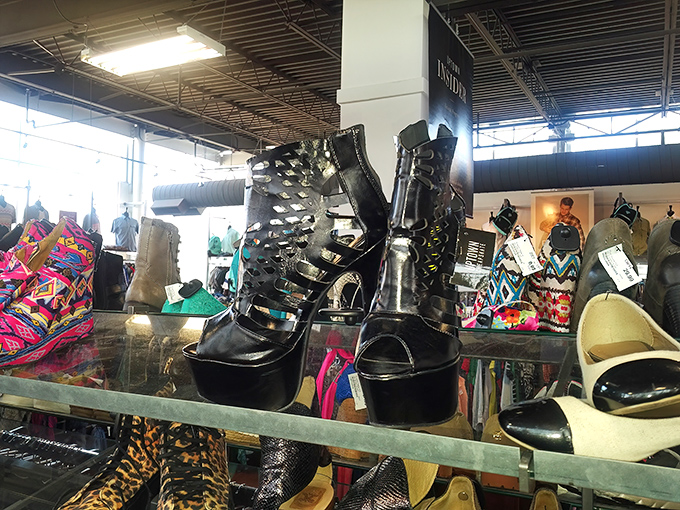 These platform heels have stories to tell. Perhaps one night of dancing before their owner realized gravity always wins.