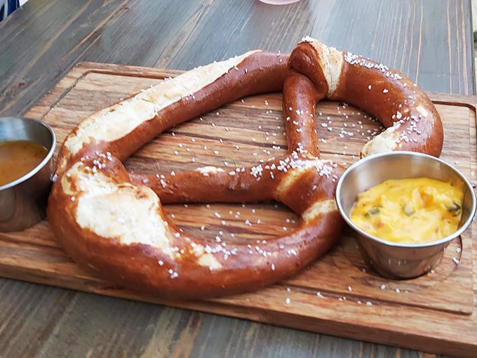 This perfectly baked pretzel with mustard represents the kind of attention to detail that elevates simple comfort foods into something special.