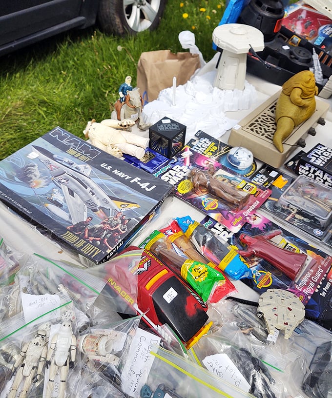 Star Wars collectibles that survived decades of childhood battles. The Force remains strong with these slightly battle-damaged action figures. 