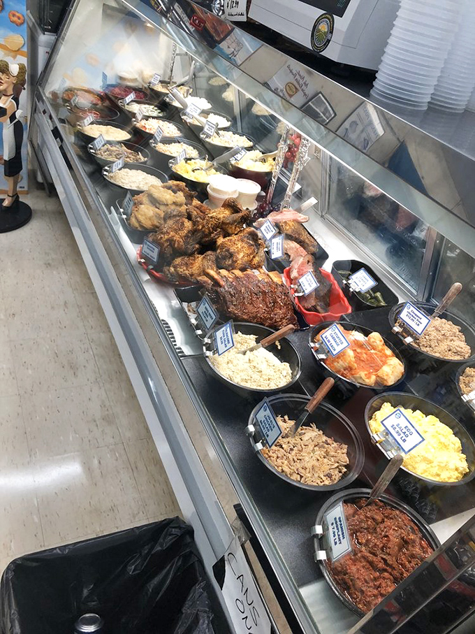 A deli case that would make Katz's proud. Each salad and prepared dish tells a story of tradition, flavor, and the comfort of familiar foods.