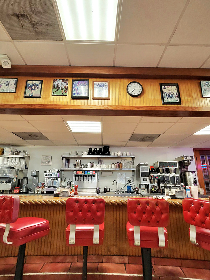 The counter seats – where solo diners find community and the coffee refills flow with the reliability of Florida sunshine.