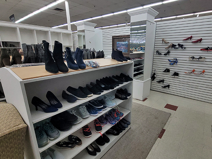 The shoe department offers footwear for every occasion. Those boots weren't made for walking away from &ndash; they're practically new!