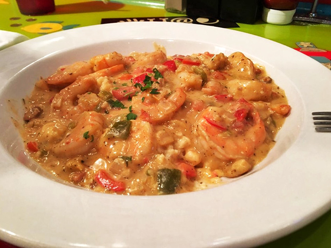 This isn't just shrimp and grits&mdash;it's a creamy, savory Southern hug in a bowl, studded with plump shrimp and colorful vegetables.