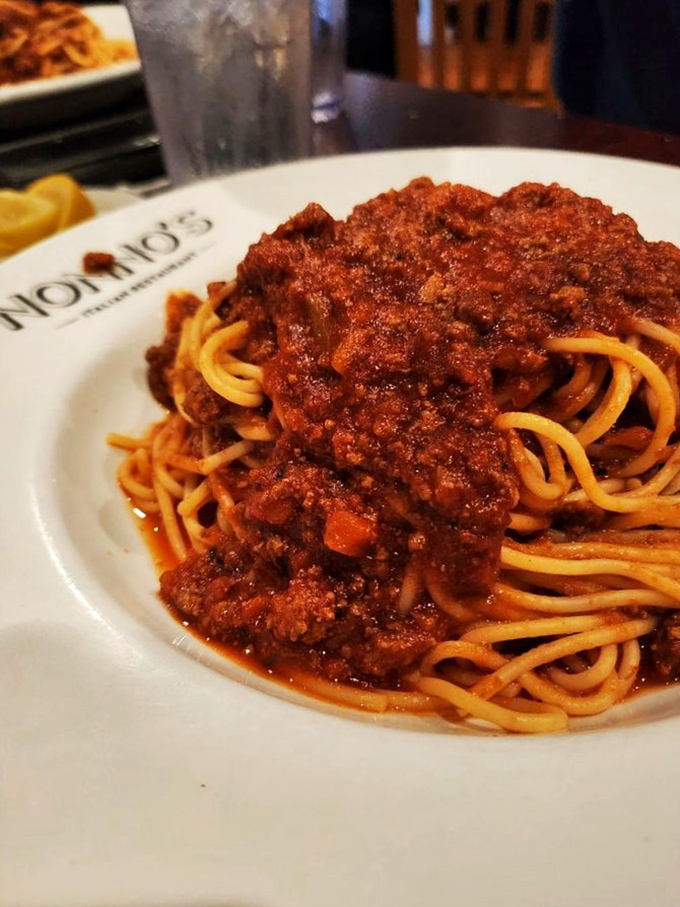 This isn't just spaghetti with meat sauce&mdash;it's a hearty hug on a plate. The sauce clings to each strand with devoted determination. 