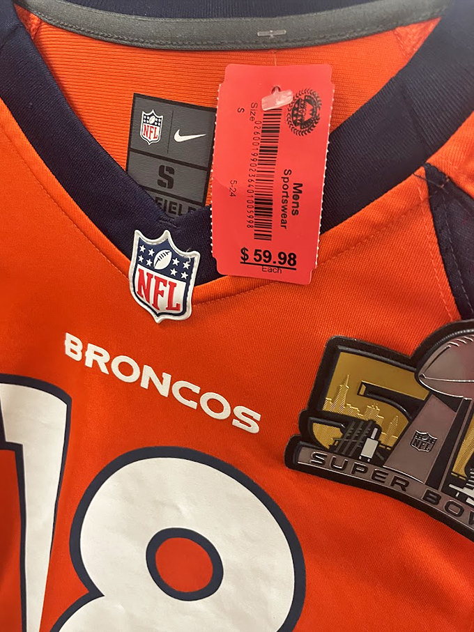 Sports memorabilia that lets you represent without the stadium prices. This Broncos jersey brings team spirit without tackling your budget.