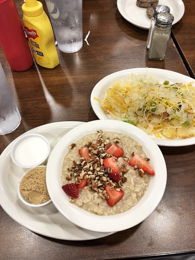 Oatmeal elevated from punishment to pleasure. Those strawberries and nuts aren't just toppings&mdash;they're jewelry for your breakfast.