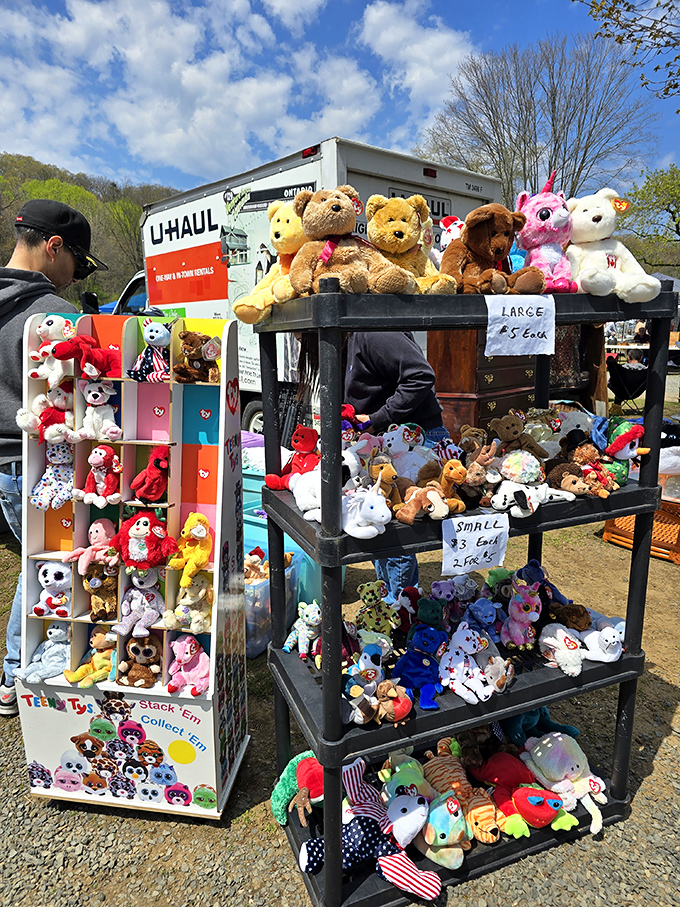 Stuffed animals galore&mdash;each with that "take me home" expression that's impossible to resist. Childhood nostalgia in plush form.