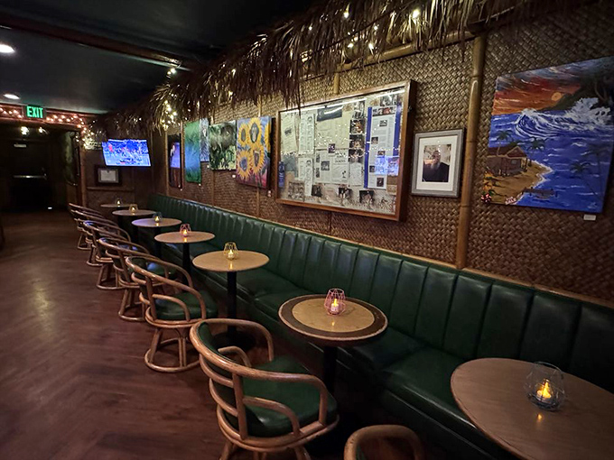 The walls tell stories of decades past &ndash; newspaper clippings and vintage art creating a museum of memories alongside your Mai Tai.