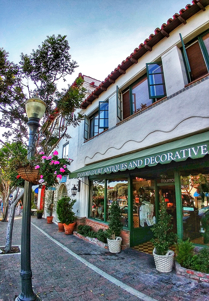 San Clemente Antiques' Spanish-style building is as beautiful as the treasures it houses &ndash; architectural eye candy!