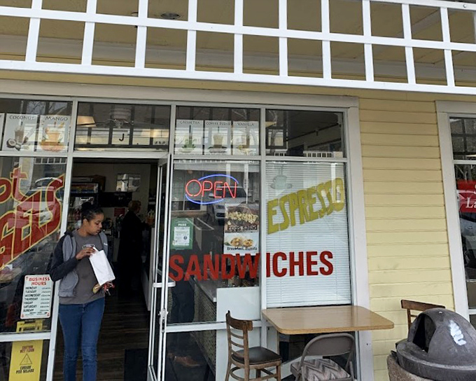 Behind those simple doors, unexpected donut treasures await. Sometimes the best surprises come in plain packages.