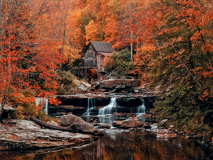 Autumn in Appalachia isn't subtle&mdash;it's a full-blown color riot. This old mill has witnessed centuries of seasons, each more photogenic than the last.