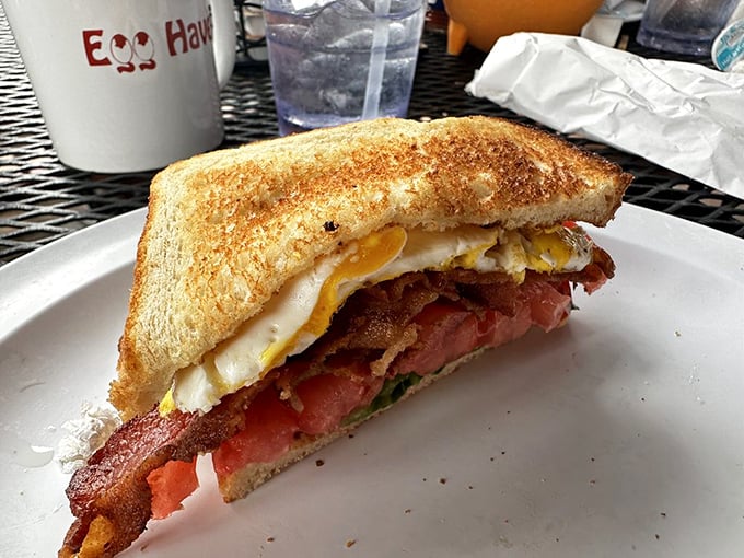 The BLT that breaks all the rules by adding a fried egg, creating a sandwich so good it deserves its own theme music.