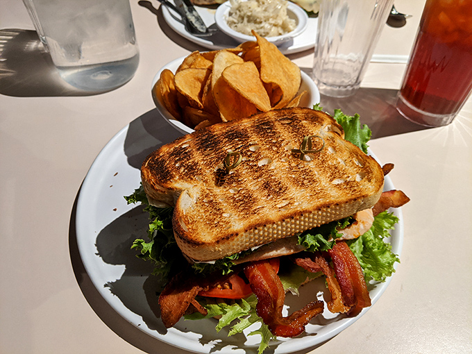 This isn't just a sandwich; it's architectural perfection. Crispy bacon, fresh lettuce, and toasted bread create the BLT that all other BLTs aspire to be.
