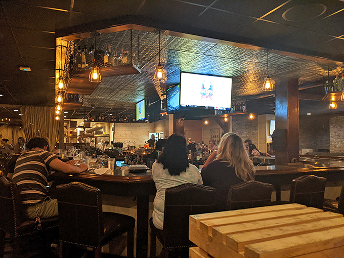 The bar area glows with promise, like that friend who always knows where the best party is happening.