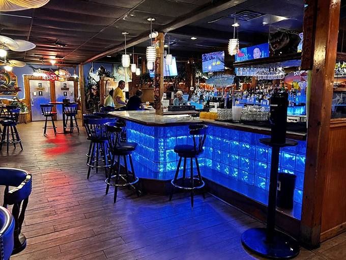 This isn't just a bar&mdash;it's an underwater-themed oasis where blue lights transform ordinary cocktails into oceanic potions worth diving into.