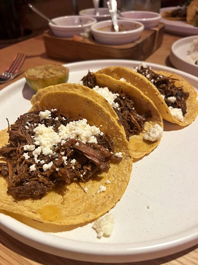 Barbacoa tacos that respect tradition while respecting your taste buds even more. Simple, unadorned perfection that lets quality ingredients do all the talking.