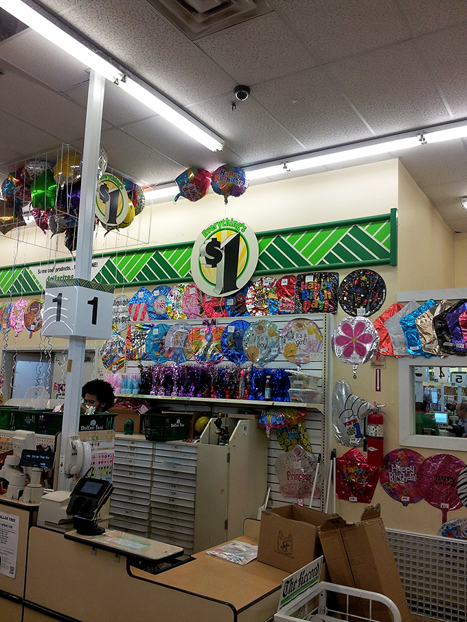 Balloons and celebration supplies hang in festive anticipation, ready to transform any gathering from ordinary to memorable.