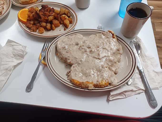 Biscuits and gravy&mdash;the Southern breakfast of champions. This plate doesn't just feed your body; it hugs your soul.