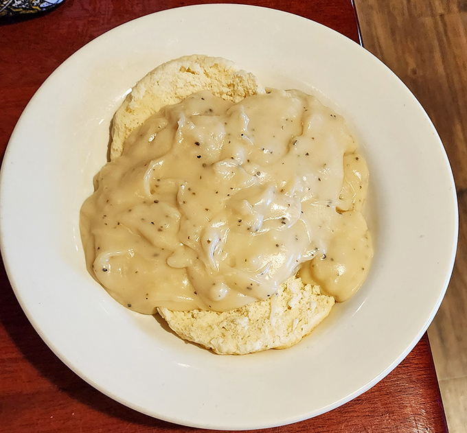 Biscuits and gravy &ndash; the breakfast equivalent of a warm hug from your favorite grandparent. Simple, honest, and absolutely perfect.