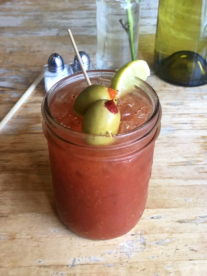 This isn't just a Bloody Mary&mdash;it's a meal in a glass, garnished with olives and a hint of spice to kickstart your weekend.